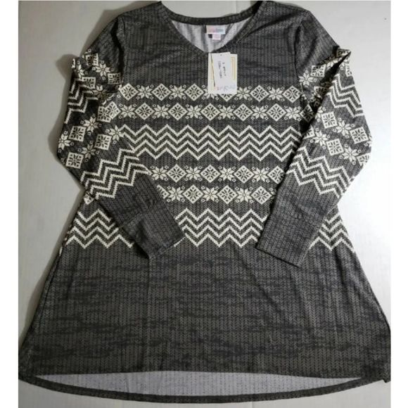 LuLaRoe | Tops | Nwtlularoes Elizabeth Tunicsnowflake Print | Poshmark